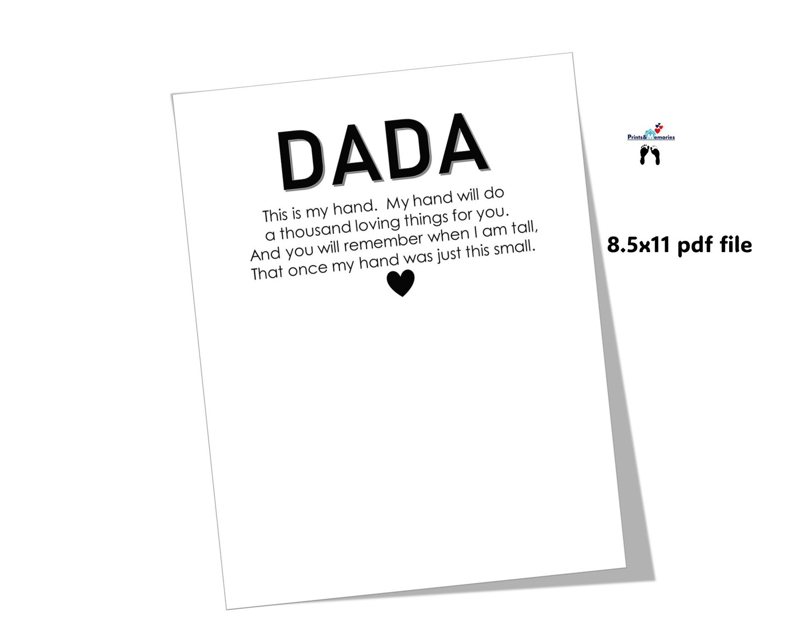 Dada Handprint Poem, Gift for Dada, Father's Day Handprint Art ...