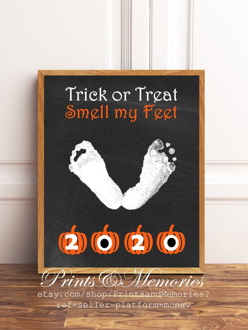 Digital File, Trick or Treat Smell My Feet Footprints, Halloween Craft ...