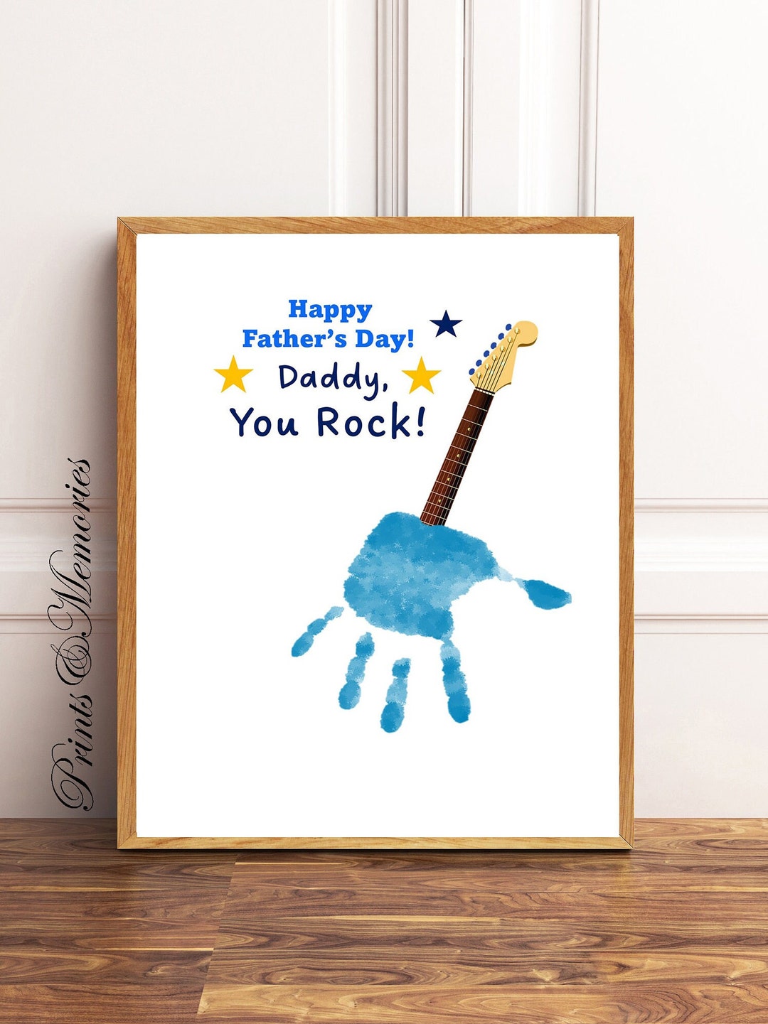 Daddy, You Rock, Guitar Handprint Art, Father's Day Gift for Dad, Gift ...