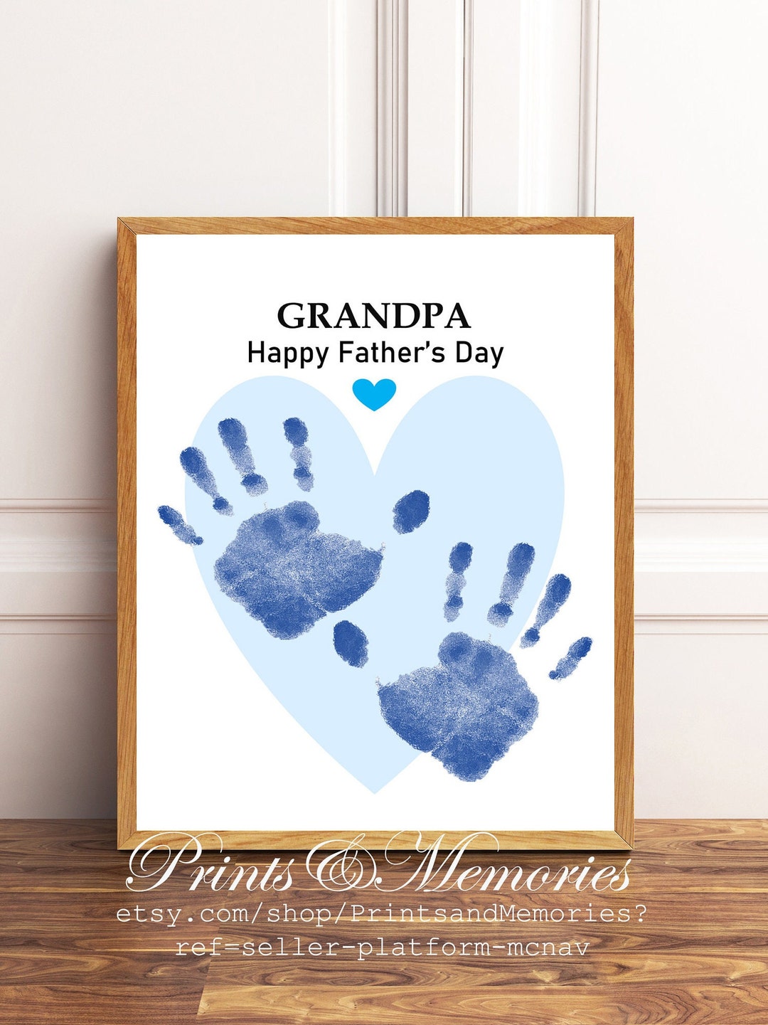 Gift for Grandpa, Happy Father's Day Grandpa Handprint Art, Gift From ...
