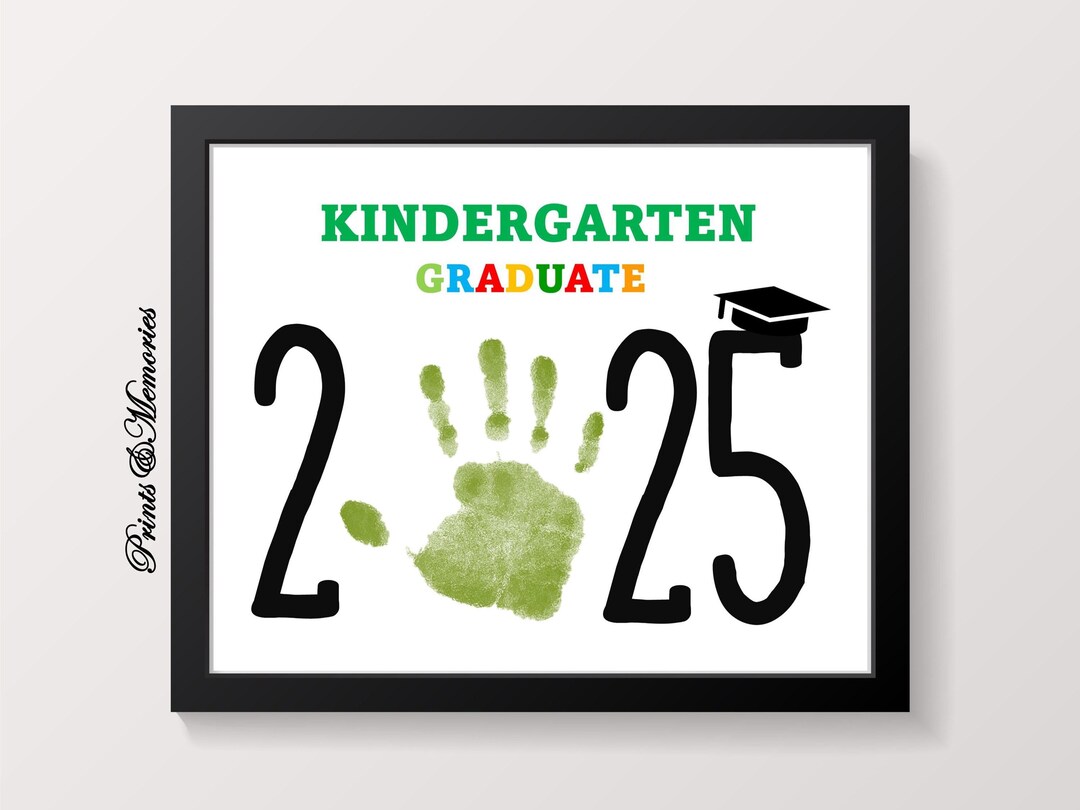 Kindergarten Graduate 2025, Handprint Art Keepsake, Printable Template ...