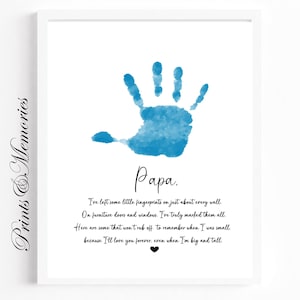 Papa Handprint Art Poem, Father's Day Gift for Papa, DIY Handprint Art ...