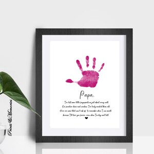 Papa Handprint Art Poem, Father's Day Gift for Papa, DIY Handprint Art ...