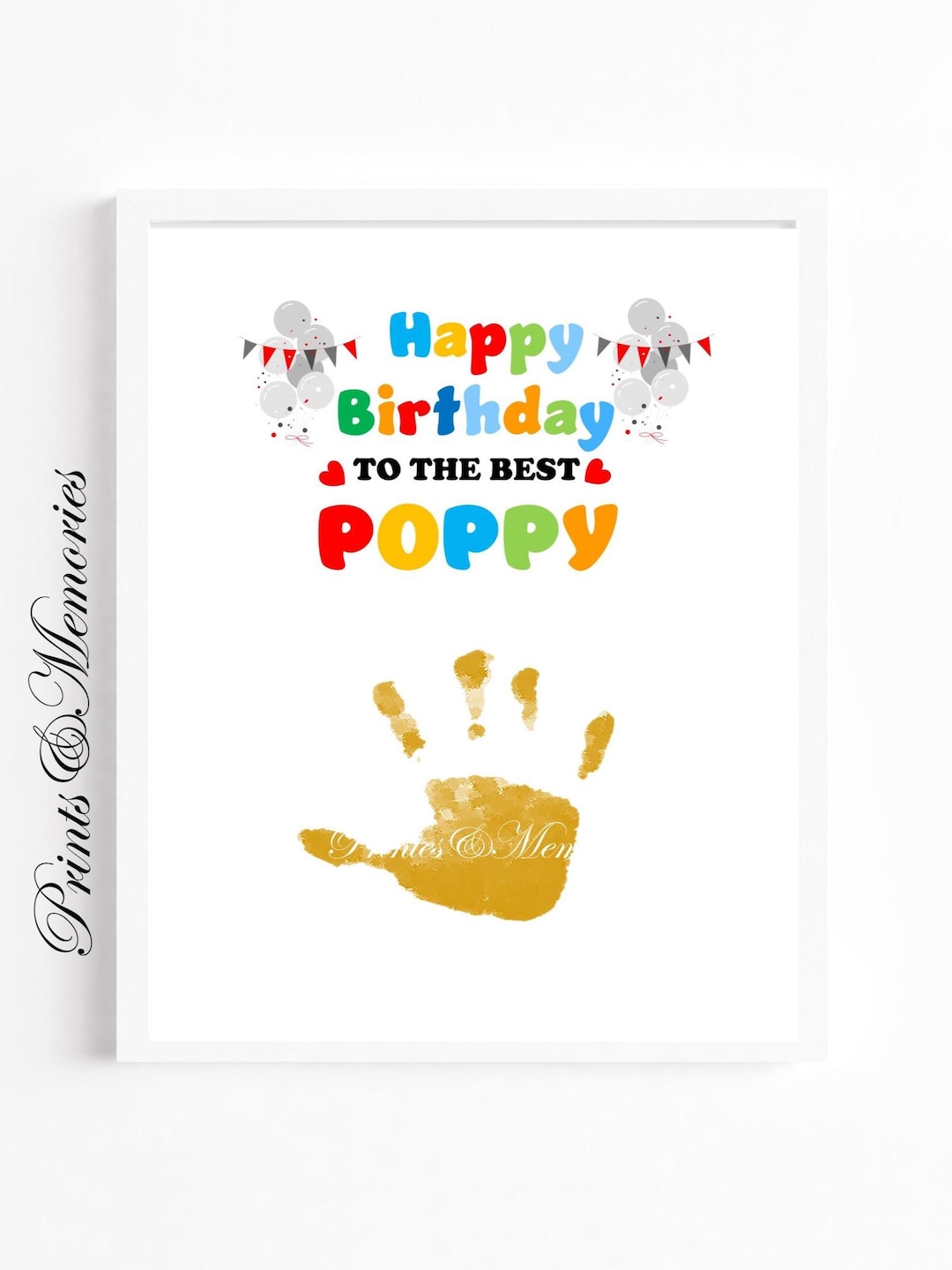 Poppy Birthday Gift: DIY Handprint Art, Grandchild Keepsake (digital ...