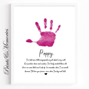 Poppy Handprint Art Poem, Father's Day Gift for Poppy, DIY Handprint ...