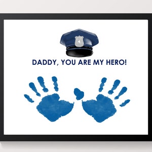 Dad Gift, Police Officer, Father's Day Craft for Kids, Handprint Art ...