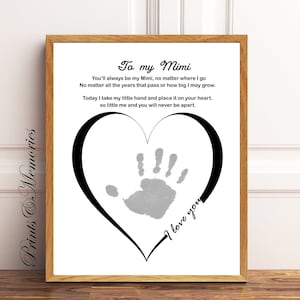 To My Mimi Poem Handprint Art, DIY Card, Mother's Day/birthday Gift for ...