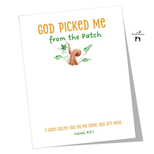 Fall, Thanksgiving Craft, God Picked Me From the Patch, Pumpkin ...