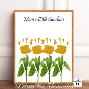 Mom's Little Sunshine, Hand and Footprint Art, Sunflower Handprint ...