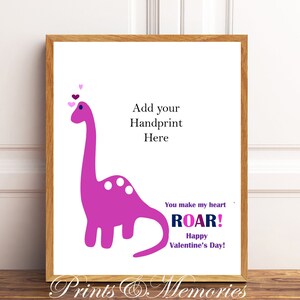 Dinosaur Handprint Art, Valentine's Craft for Kids, Baby/toddler/kid ...