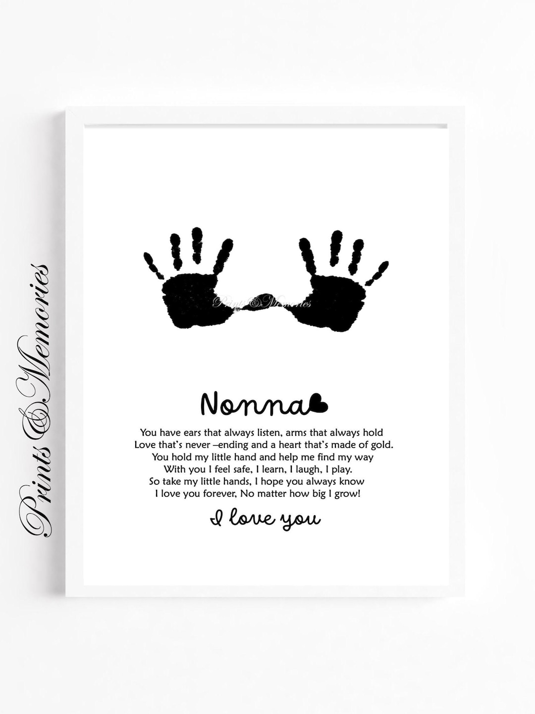 Gift for Nonna: Handprint Art Poem (digital Download) - Etsy