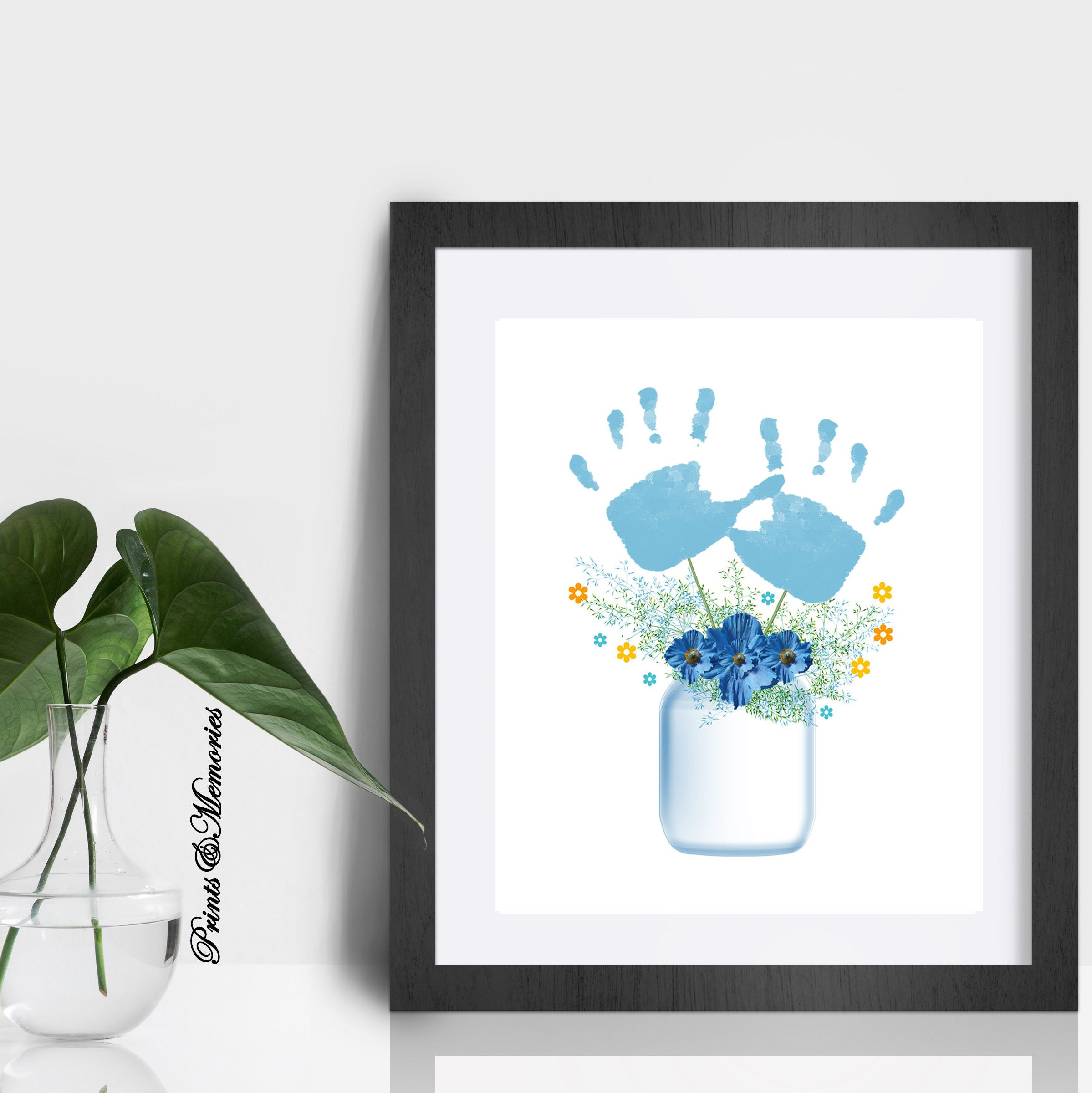 Flower Handprint Art Handprint Keepsake Mother's - Etsy