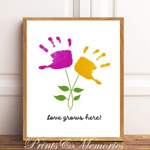 Mother's Day Handprint Art, Flower Handprint Art, Baby Keepsake ...