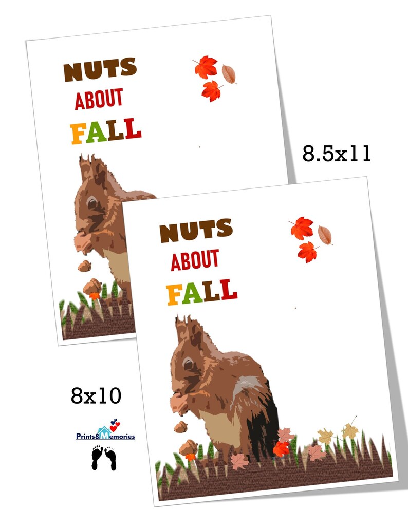 Fall Handprint Art Keepsake Nuts About Fall Squirrel - Etsy