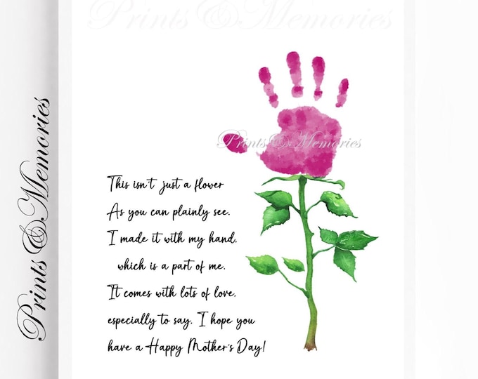 Grandma Mother's Day Handprint Art Poem, Grandma Handprint Mother's Day ...