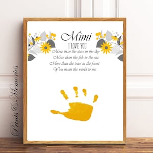 Mimi Handprint Art, Mother's Day Craft, Baby Toddler Kid Craft, DIY ...