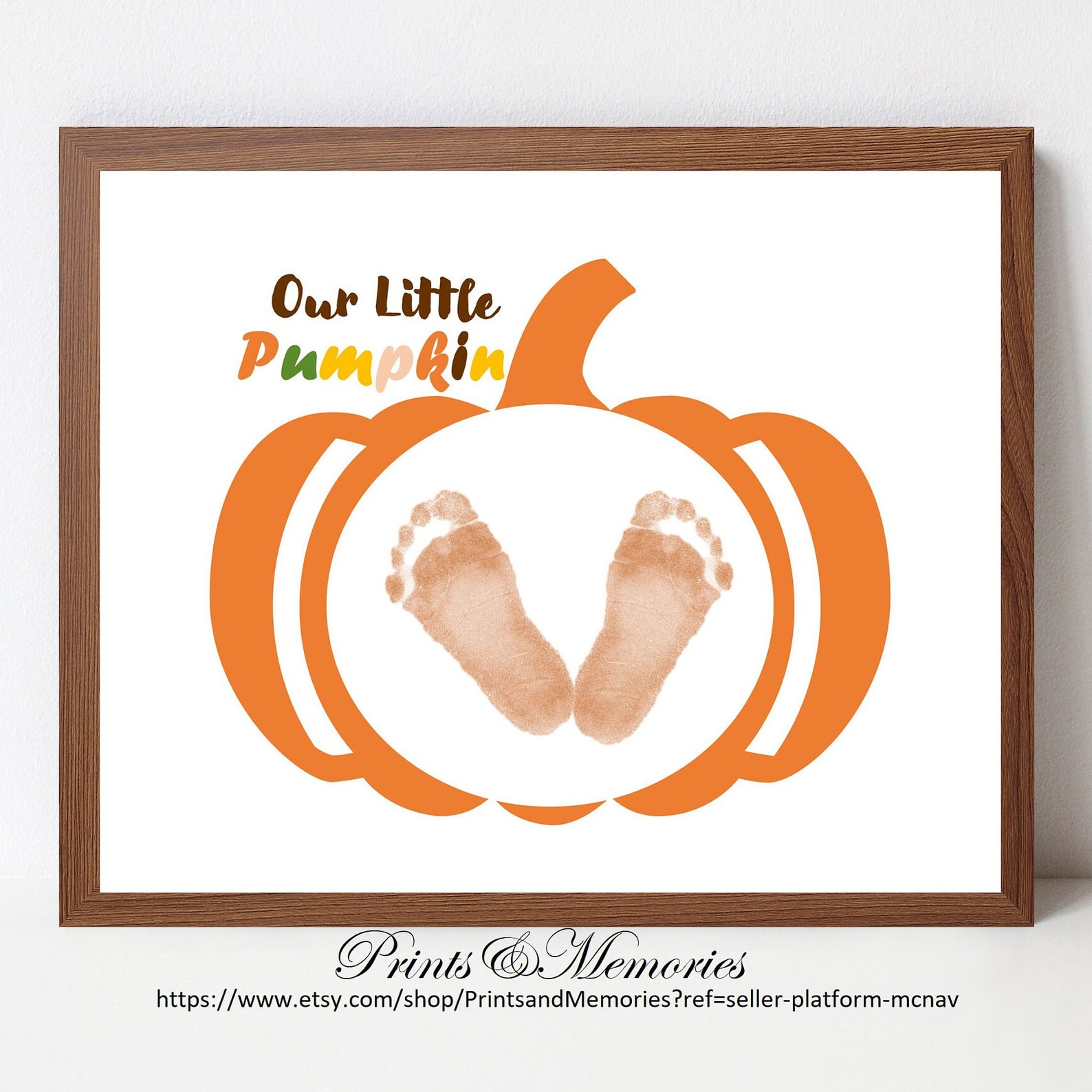 Our Little Pumpkin Footprint/handprint Art Baby Keepsake | Etsy