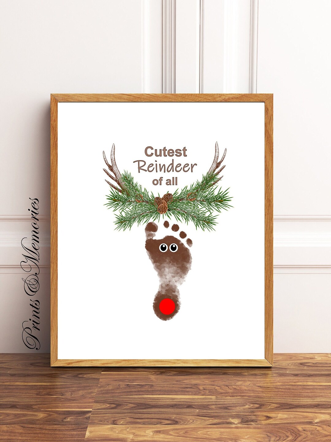 Cutest Reindeer of All, Deer Footprint Art, Christmas Craft for Baby ...