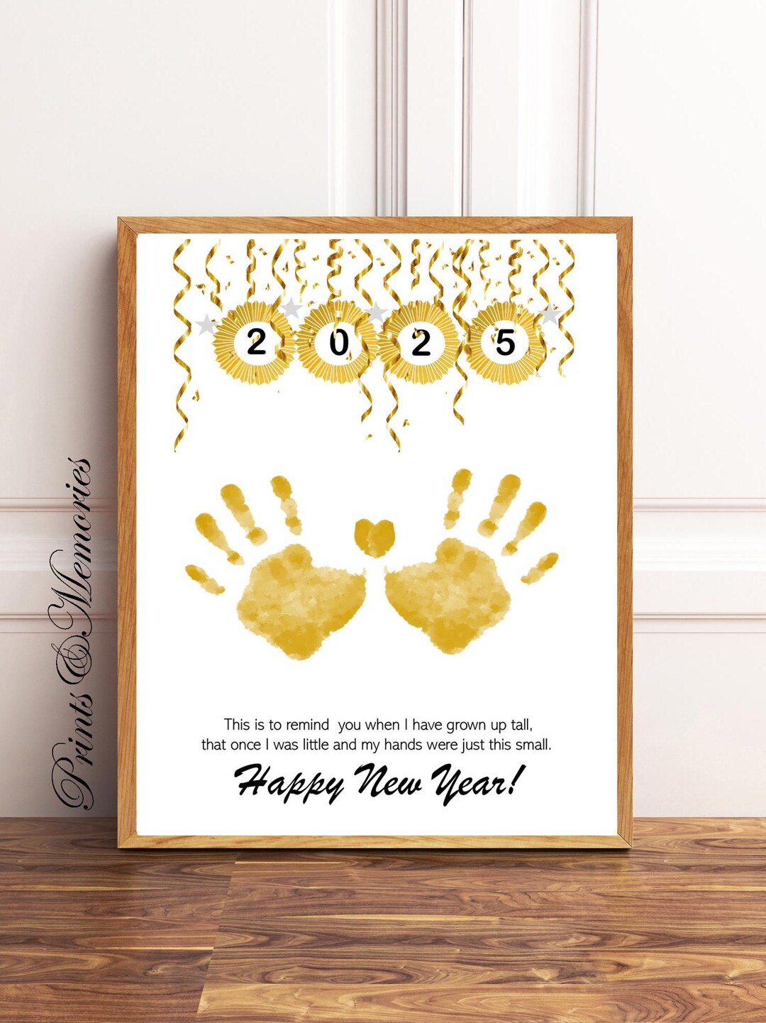 New Years Handprint Art Poem 2025, New Year's Craft for Baby Toddler ...
