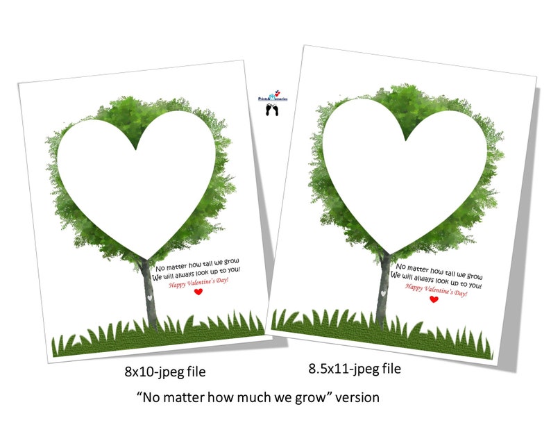 Valentines Handprint Art No Matter Tall I we Grow Poem - Etsy