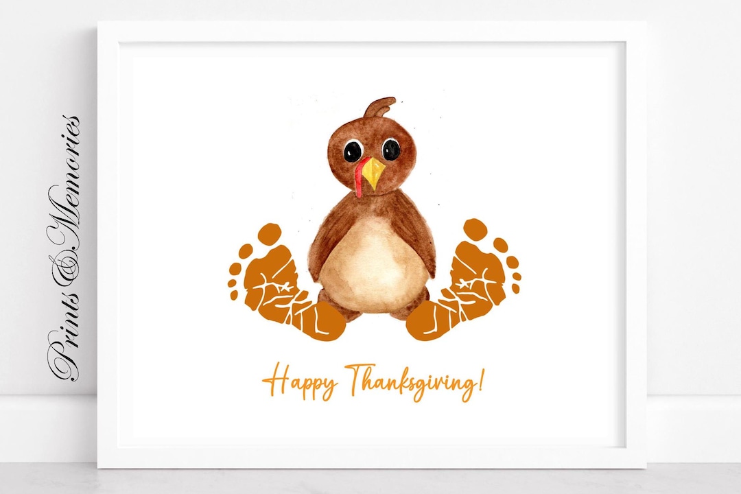 Thanksgiving Craft, Turkey Footprint Art, Baby Keepsake, Toddler Craft ...