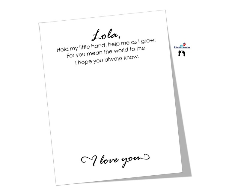 Lola Handprint Art, Mother's Day/birthday Gift, Gift From Grandchild ...