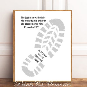 Proverbs 20: 7, Father's Day Gift for Dad, Scripture Printable Father's ...