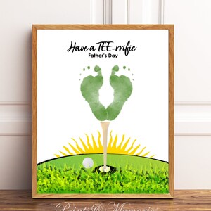 Golf Footprint Handprint Art, Have a Tee-rrific Father's Day, Gift for ...