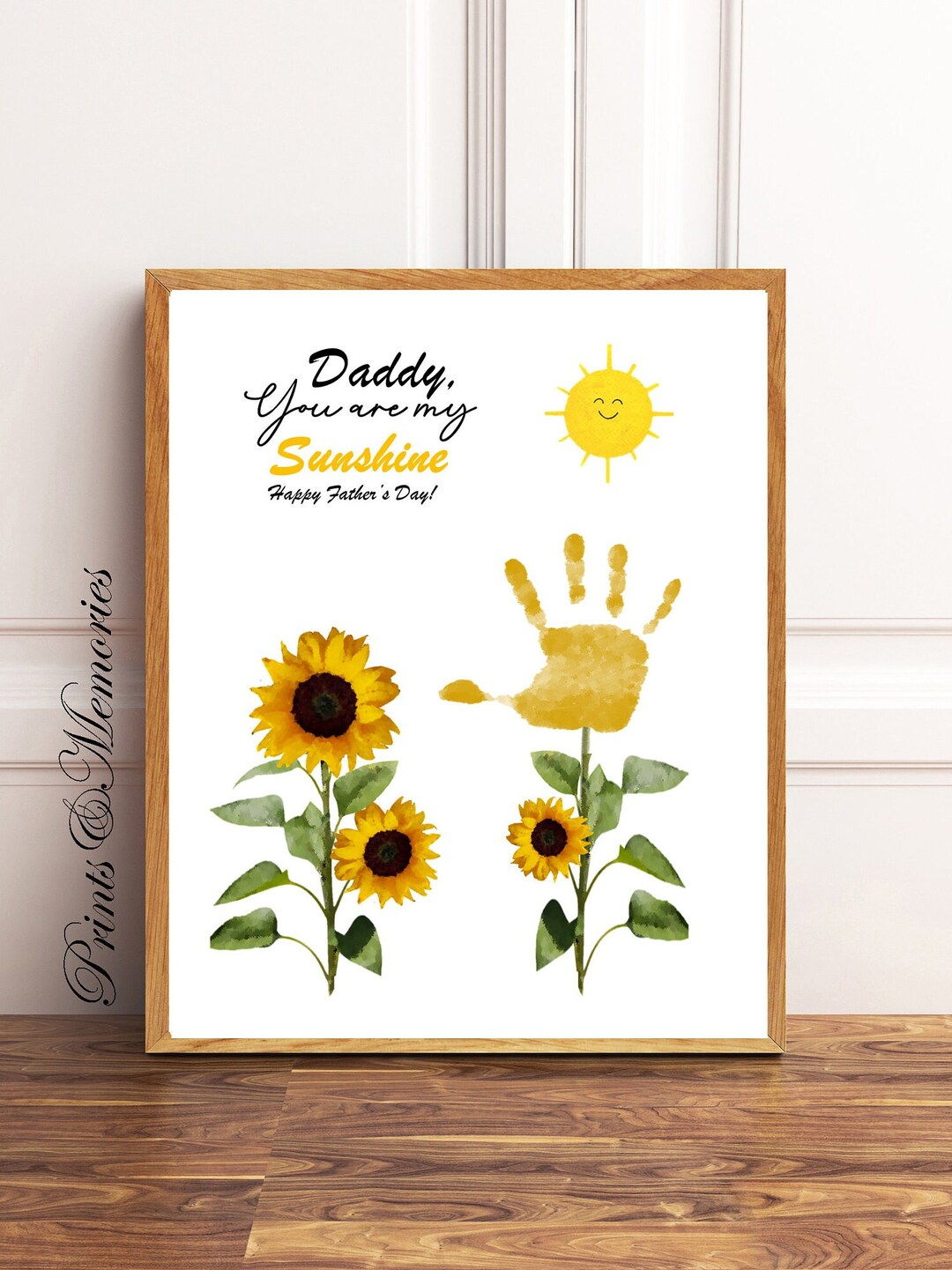 Dad, You Are My Sunshine, Sunflower Handprint Art, Father's Day Gift ...