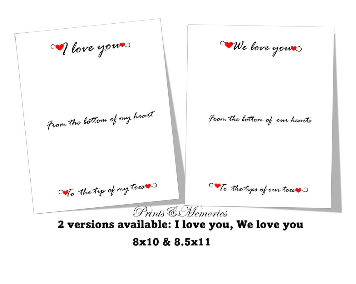 I Love You From the Bottom of My Heart to the Tip of My Toes | Etsy