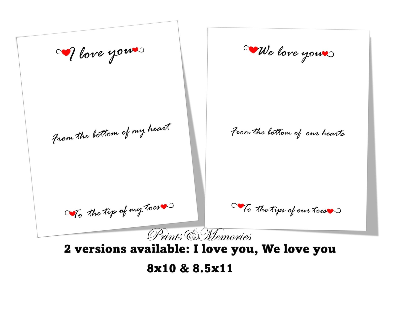 I Love You From the Bottom of My Heart to the Tip of My Toes | Etsy