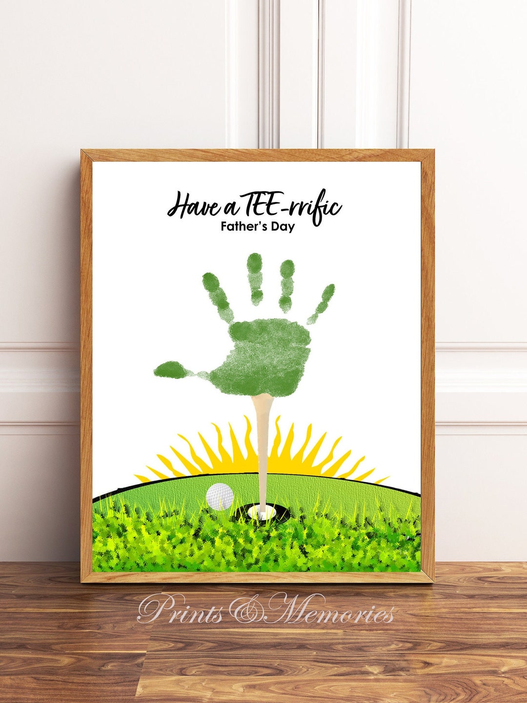 Golf Footprint Handprint Art, Have a Tee-rrific Father's Day, Gift for ...