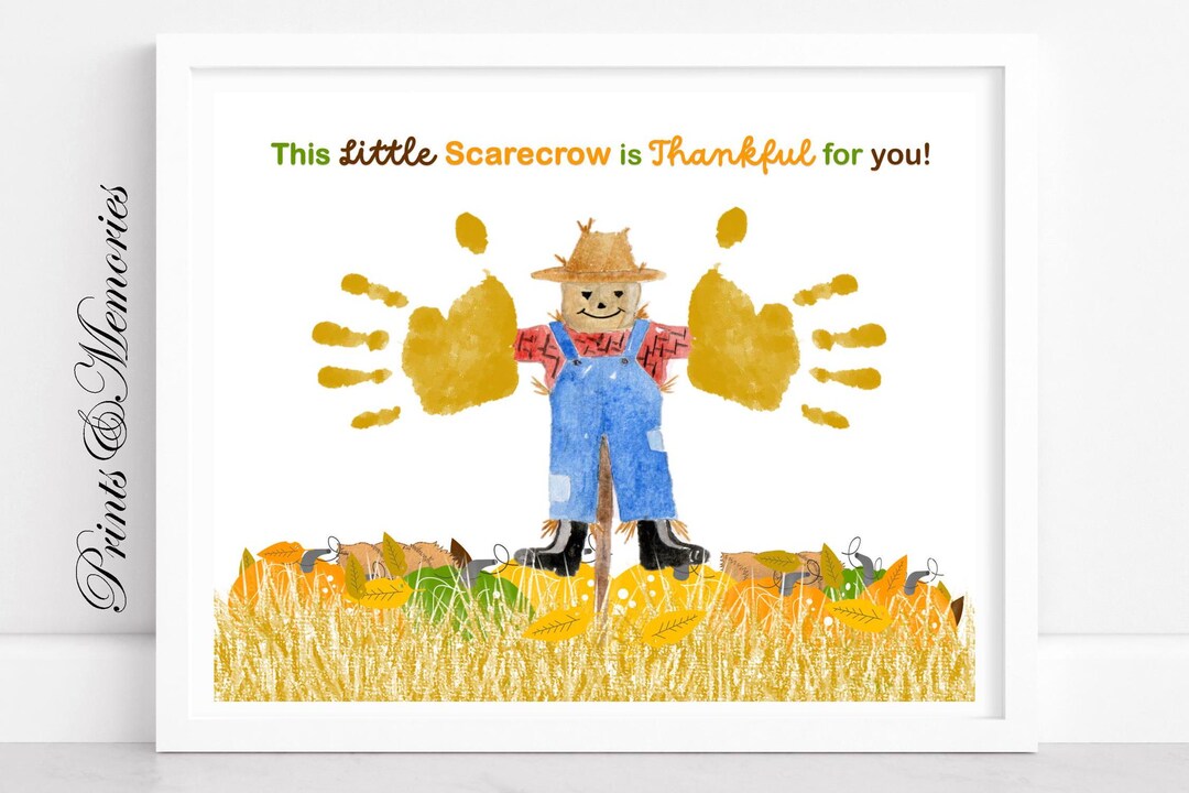 Scarecrow Handprint Art: Thanksgiving Fall Craft (digital Download) - Etsy