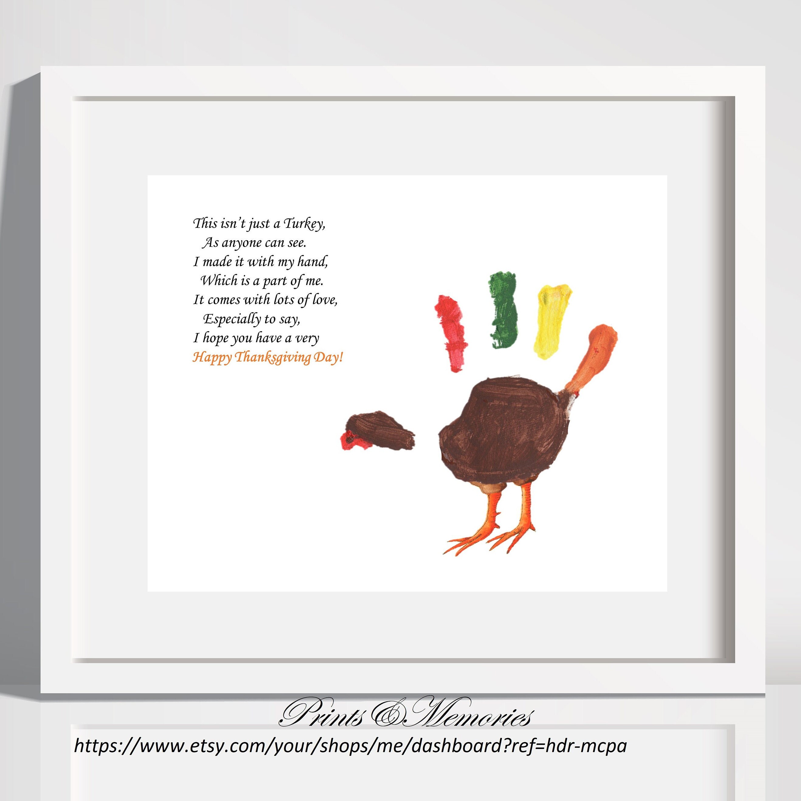 Turkey Handprint Thanksgiving Craft for Kids Happy - Etsy
