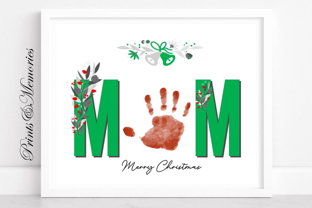 Mom Handprint Art Christmas, Gift From Child, DIY Art Card, Memory ...