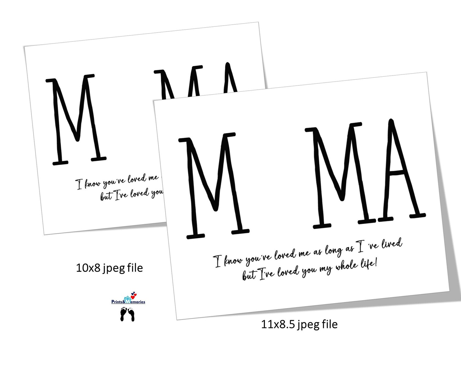 Gift for Mama, Handprint Art Quote, Mama Handprint Art Keepsake, Baby ...