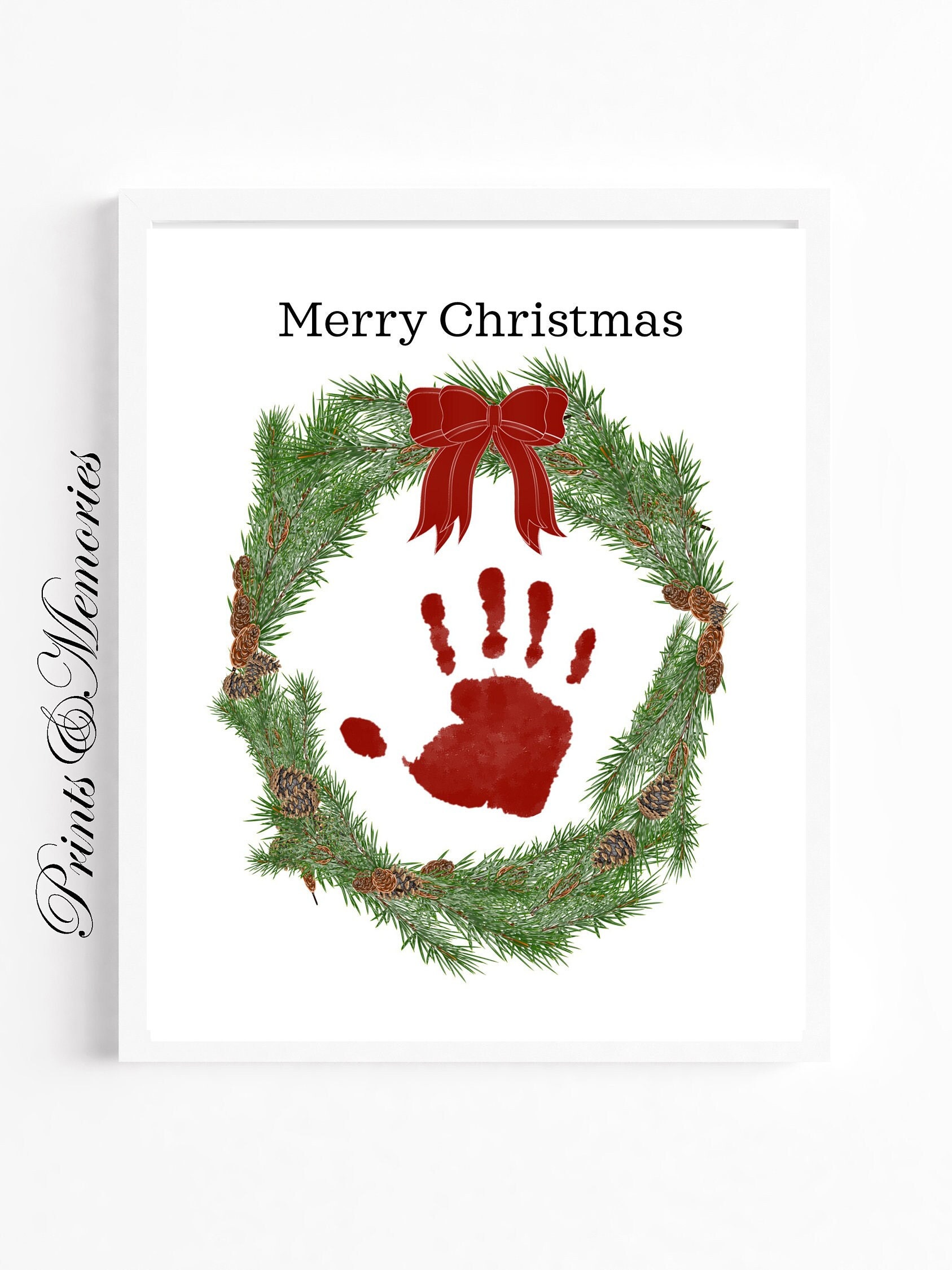 Christmas Wreath Handprint Art, Christmas Craft, Baby Toddler Kid Craft ...