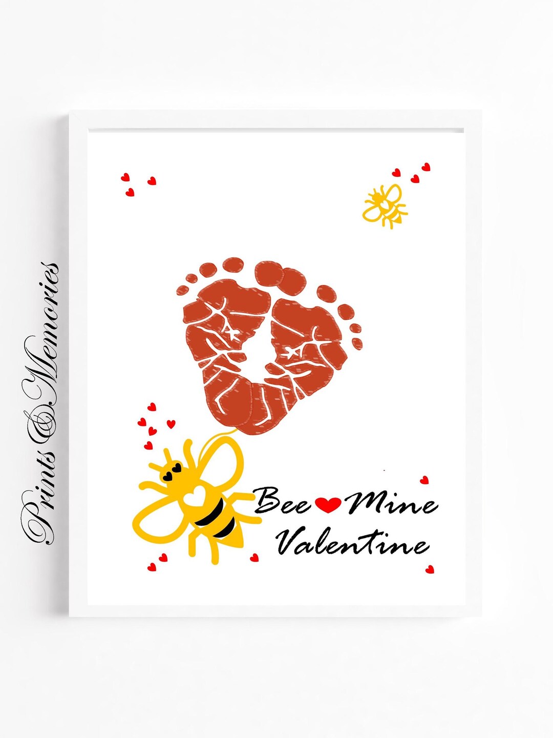 Bee Mine Valentine Handprint Footprint Art, Valentine's Day Craft ...