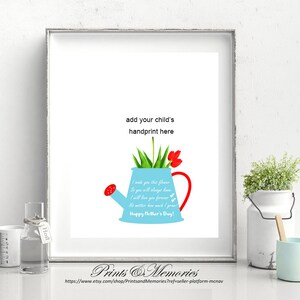 Mother's Day Craft for Kids, Flower Handprint Art, Watering Can ...
