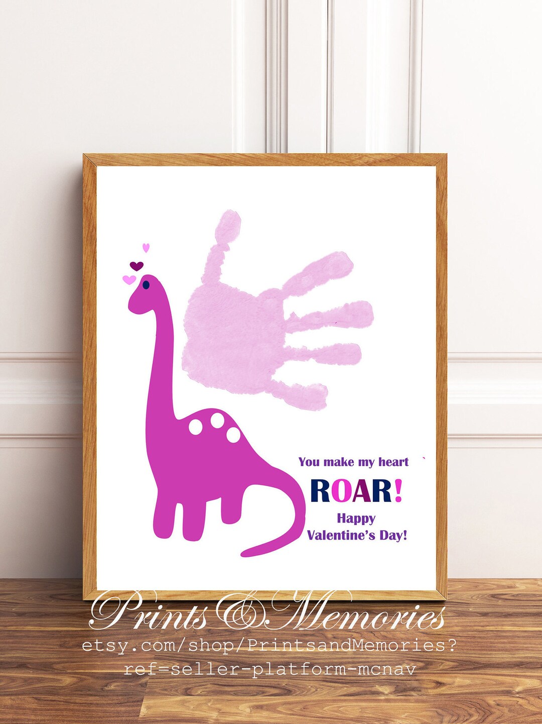 Dinosaur Handprint Art, Valentine's Craft for Kids, Baby/toddler/kid ...