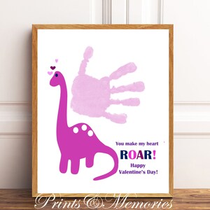 Dinosaur Handprint Art, Valentine's Craft for Kids, Baby/toddler/kid ...