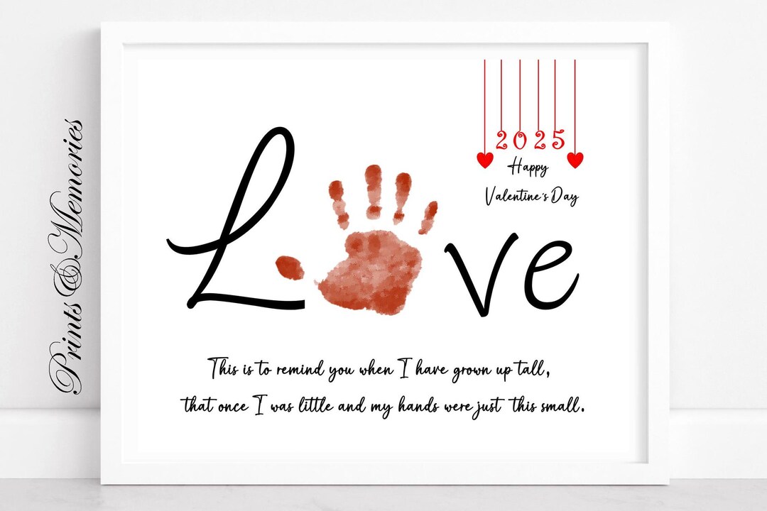Love Handprint Art Poem, Happy Valentine's Day 2025, Baby Toddler Kid ...