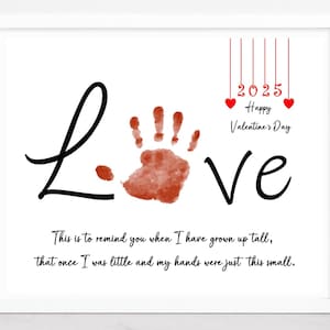 Love Handprint Art Poem, Happy Valentine's Day 2025, Baby Toddler Kid ...