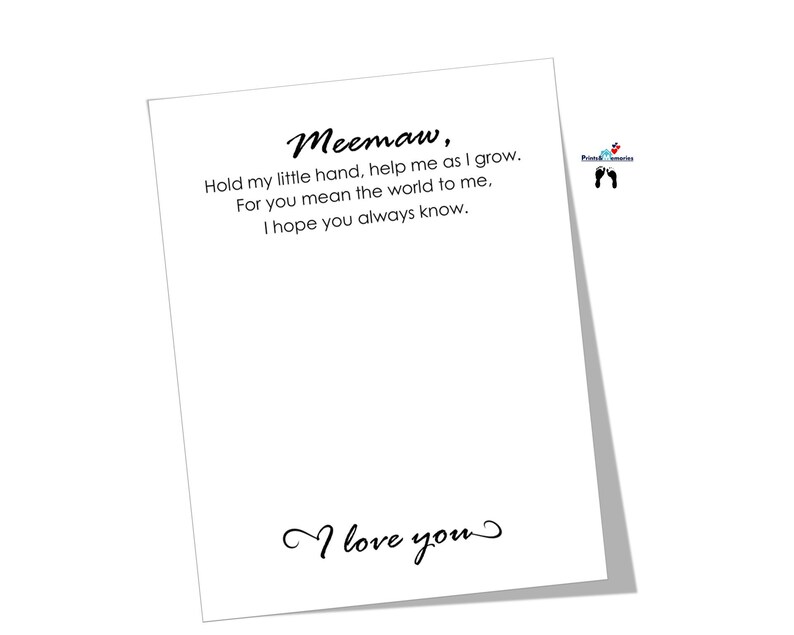 Handprint Poem Gift for Meemaw: DIY Kid Craft (digital Download) - Etsy
