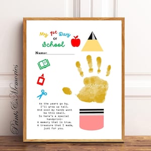 Pencil Handprint Poem Art: First Day of School Keepsake (digital ...