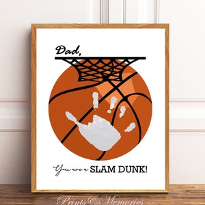 Basketball Handprint, Father's Day Gift for Dad, Gift From Kid Baby ...