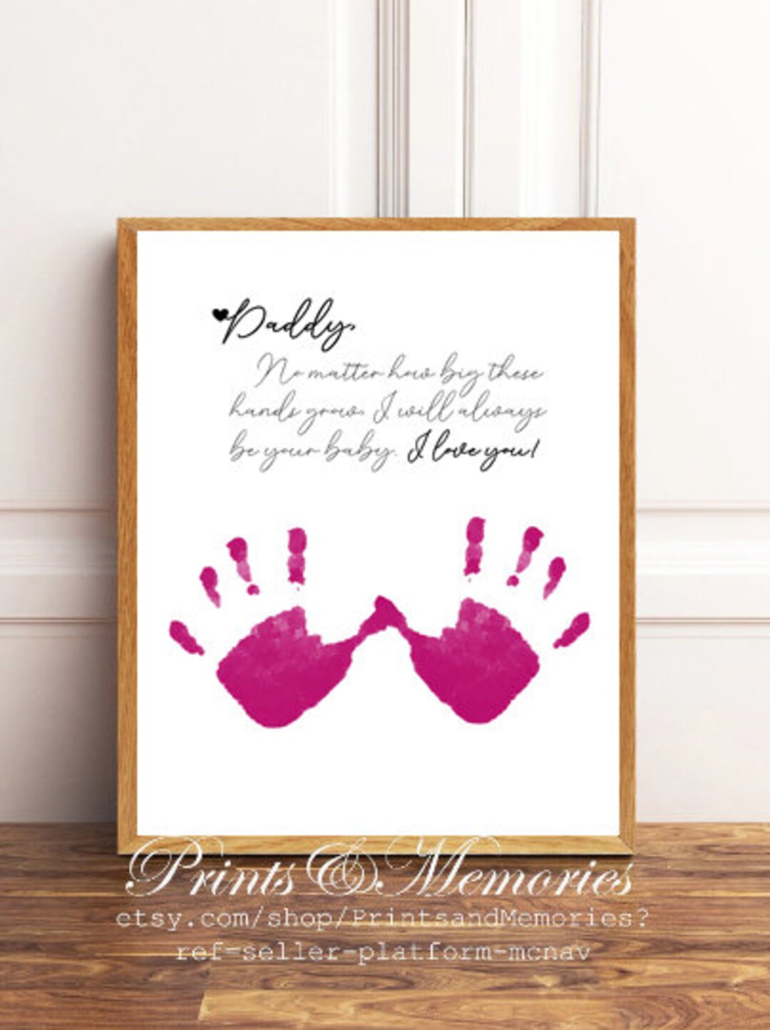 Daddy's Baby/babies, Handprint Art, Gift for Daddy, Keepsake, Handprint ...