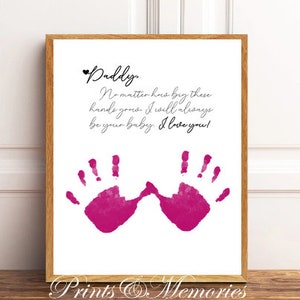 Daddy's Baby/babies, Handprint Art, Gift for Daddy, Keepsake, Handprint ...