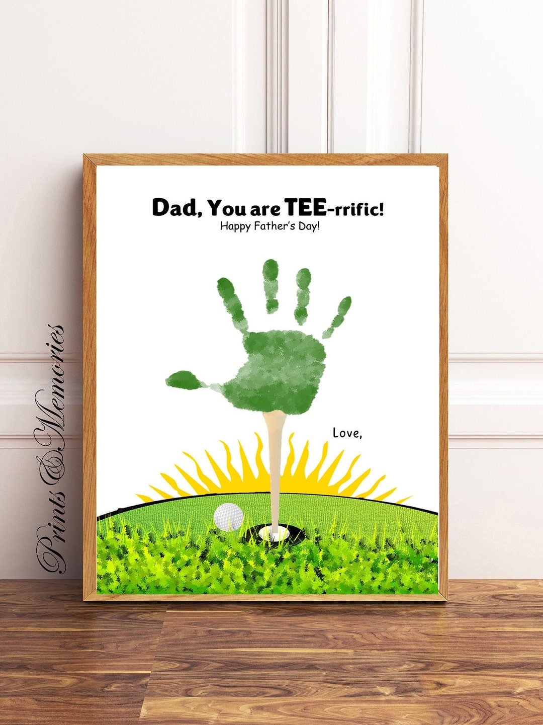 Golf Handprint Art, Dad, You Are Tee-rrific Handprint Craft, Father's ...