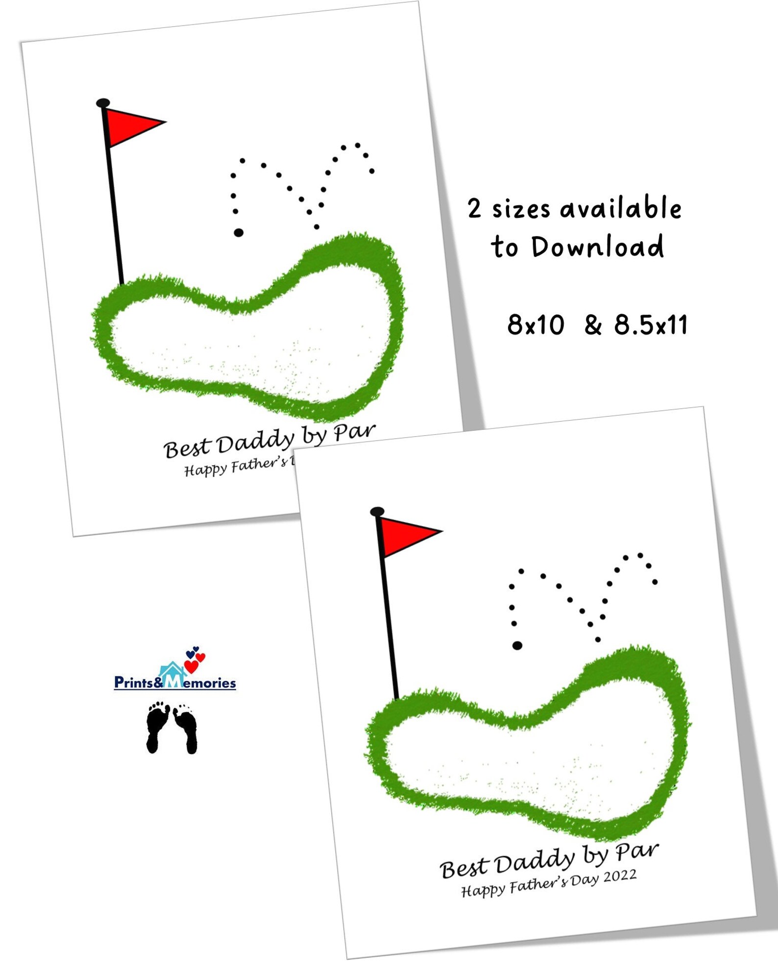 Best Daddy by Par Golf Footprint Father's Day Gift for - Etsy